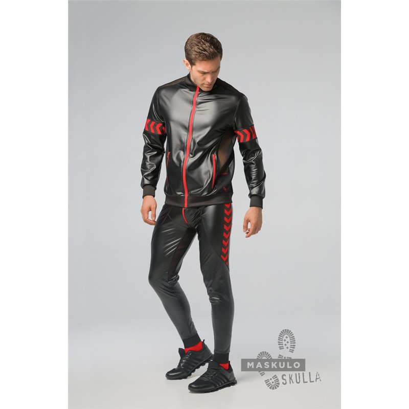 MASKULO - Men’s Fetish Leatherette Jacket Red