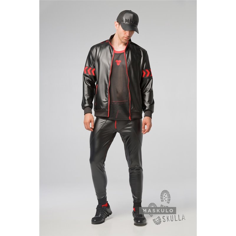 MASKULO - Men’s Fetish Leatherette Jacket Red